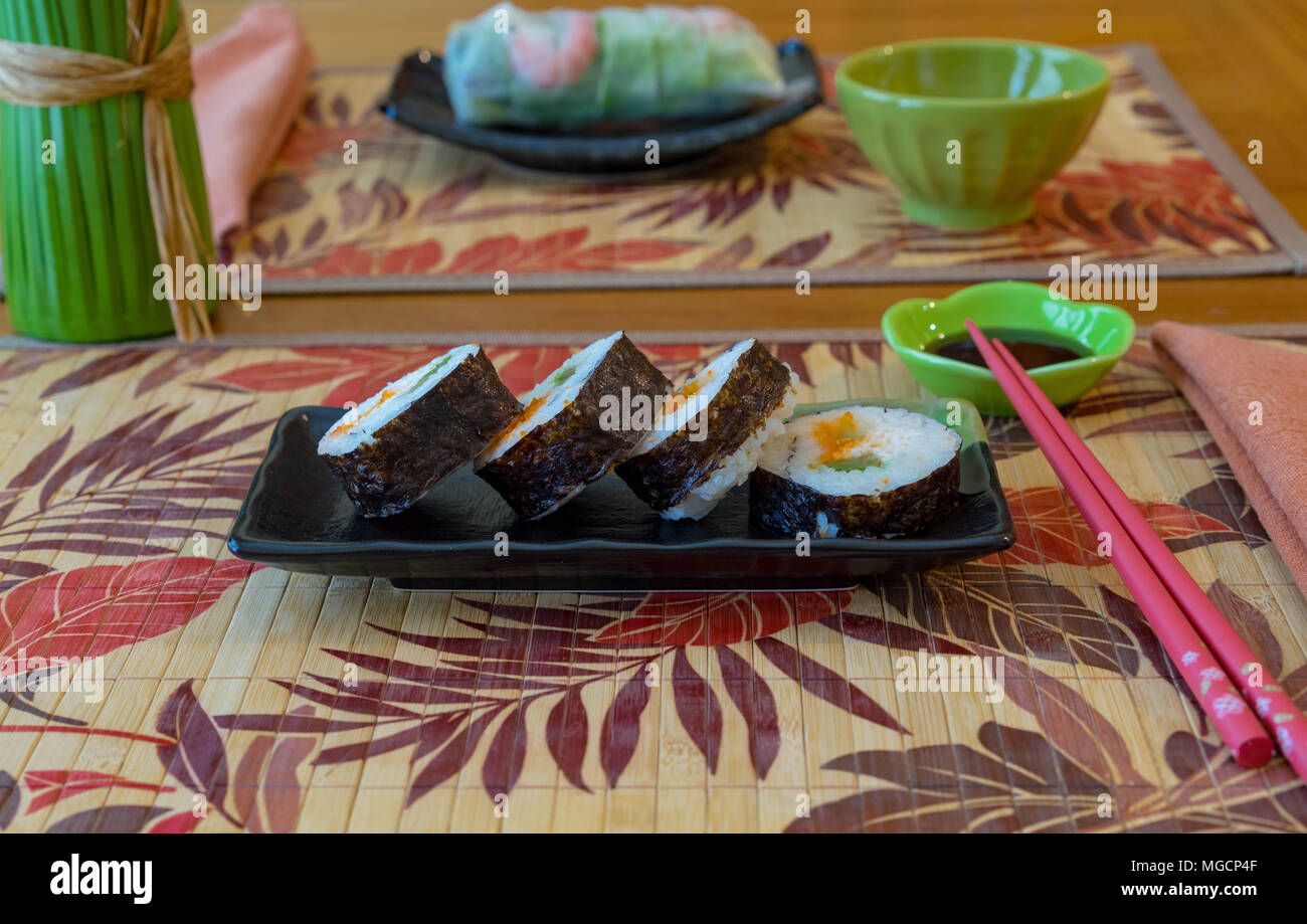 Asian Meal by Candlelight Stock Photo - Alamy