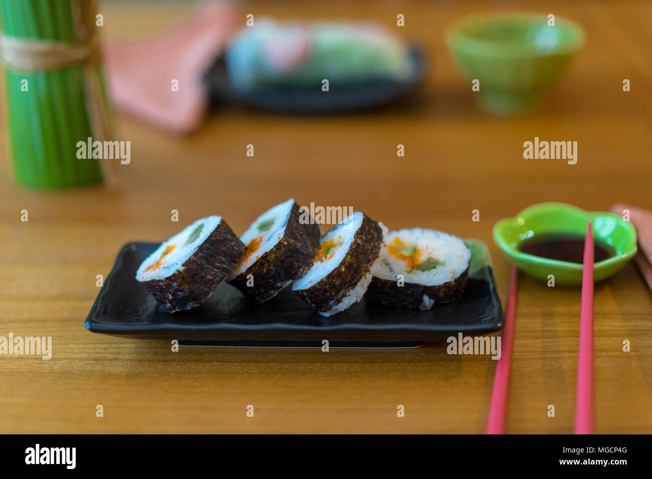 Asian Meal by Candlelight Stock Photo - Alamy