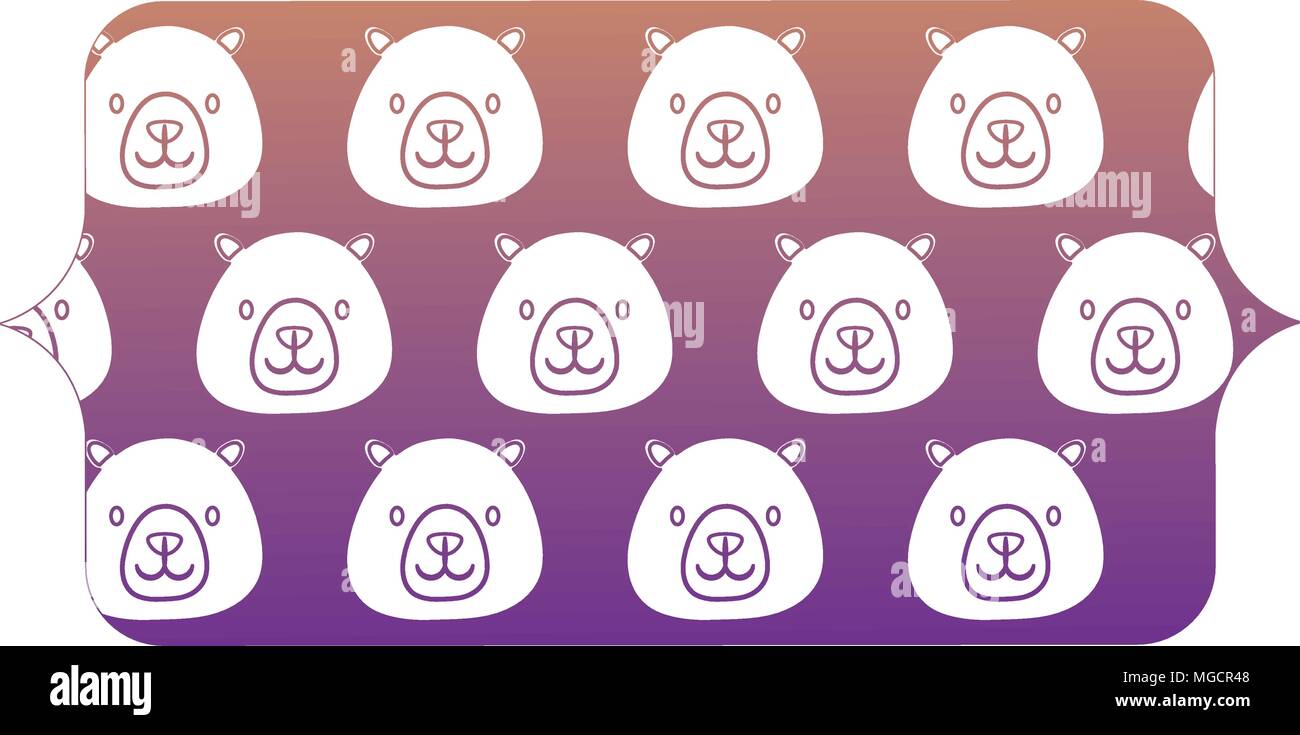 decorative banner with cute bears over white background, colorful ...