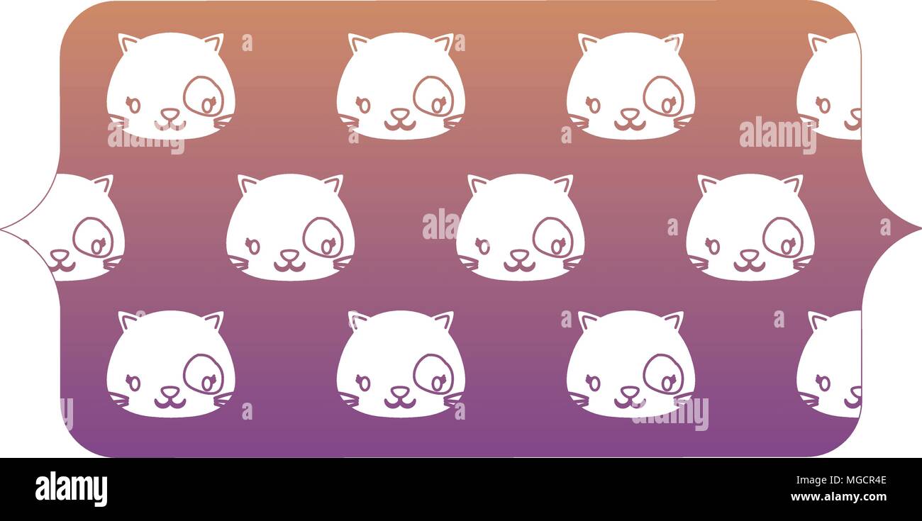 decorative banner with cute cats over white background, vector ...