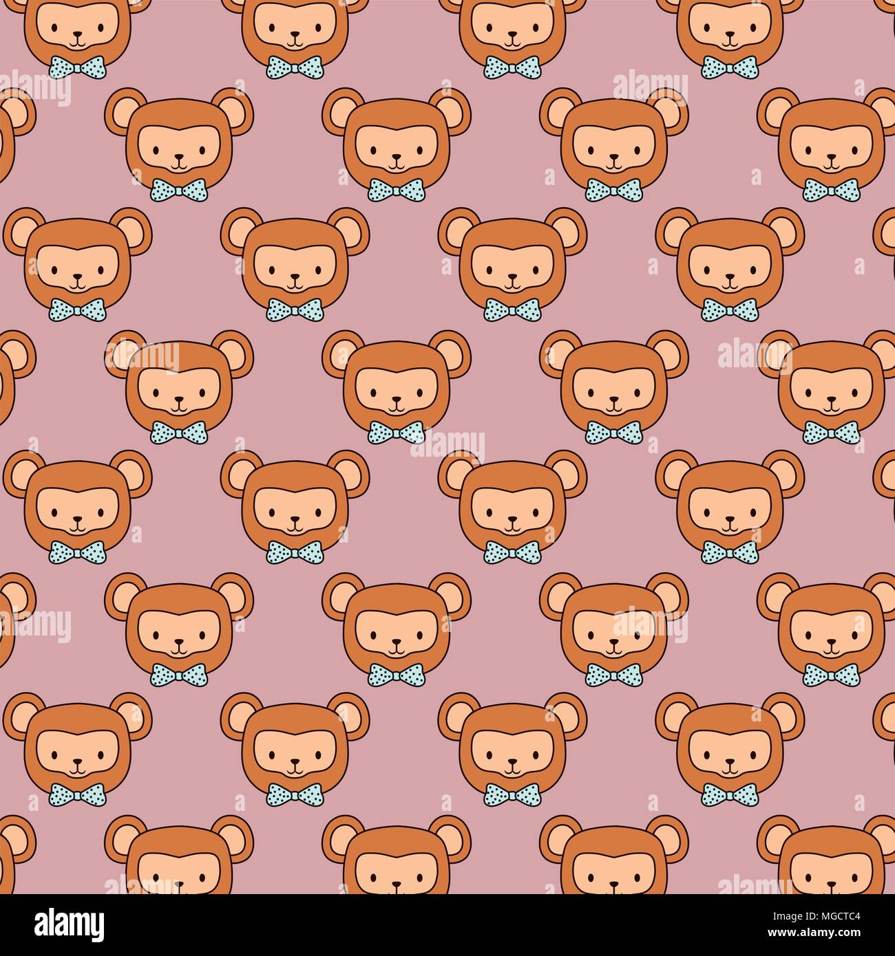 background of cute monkeys, colorful design. vector illustration Stock ...