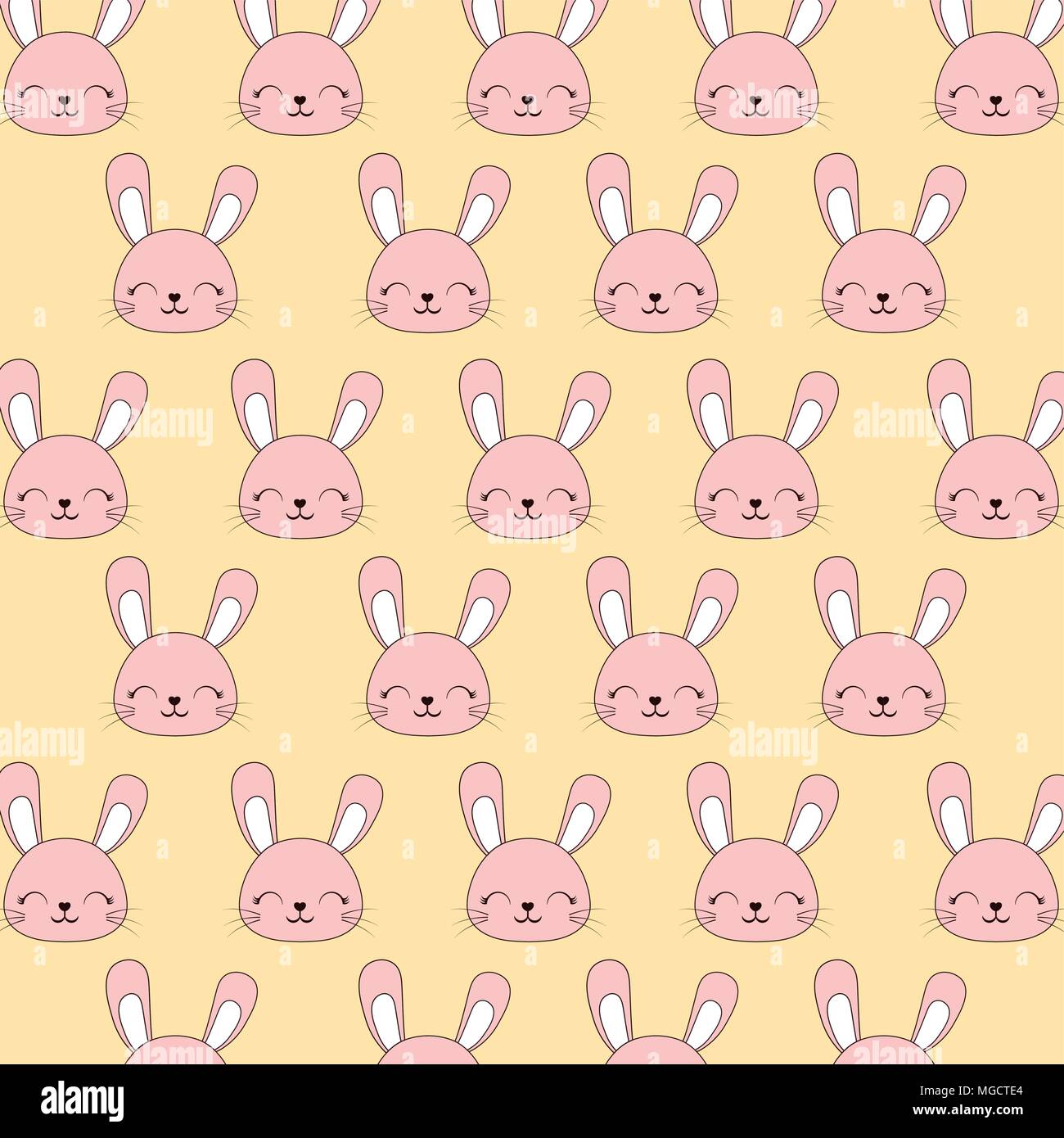 colorful background of cute rabbits, vector illustration Stock Vector ...