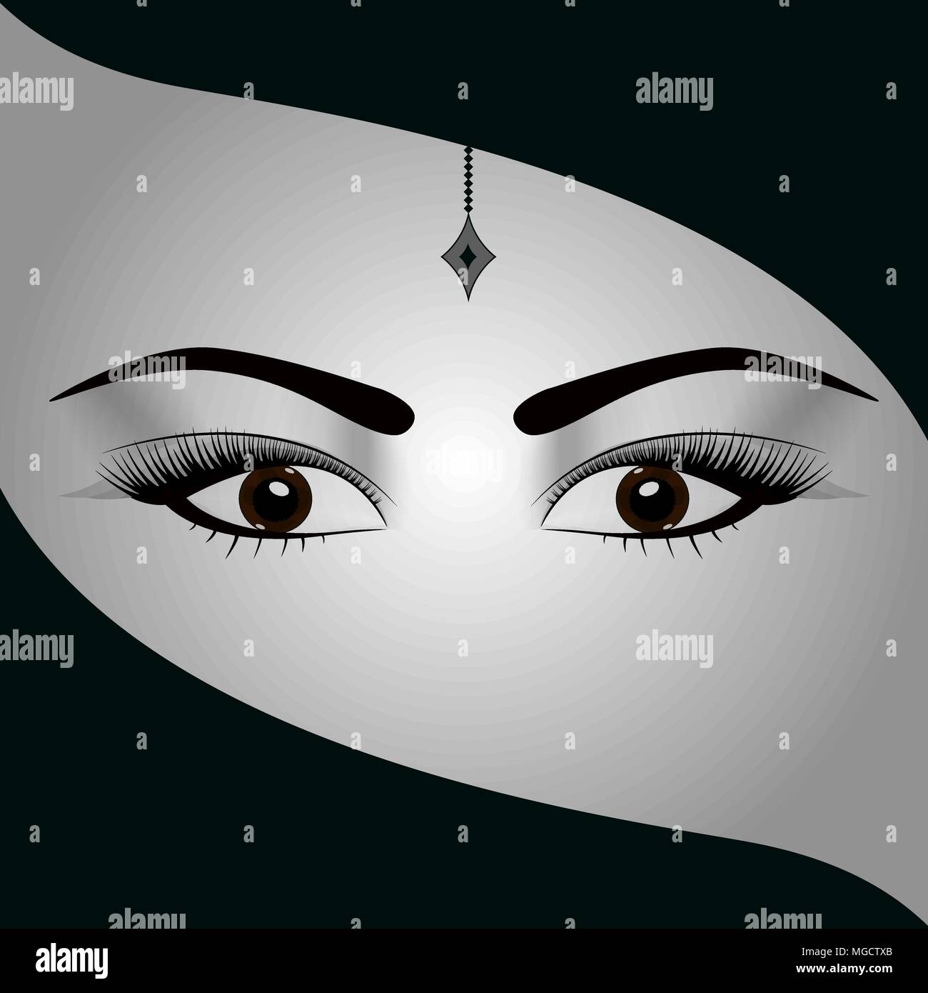 beautiful face of Arabic Muslim woman, vector illustration eps 10 Stock ...
