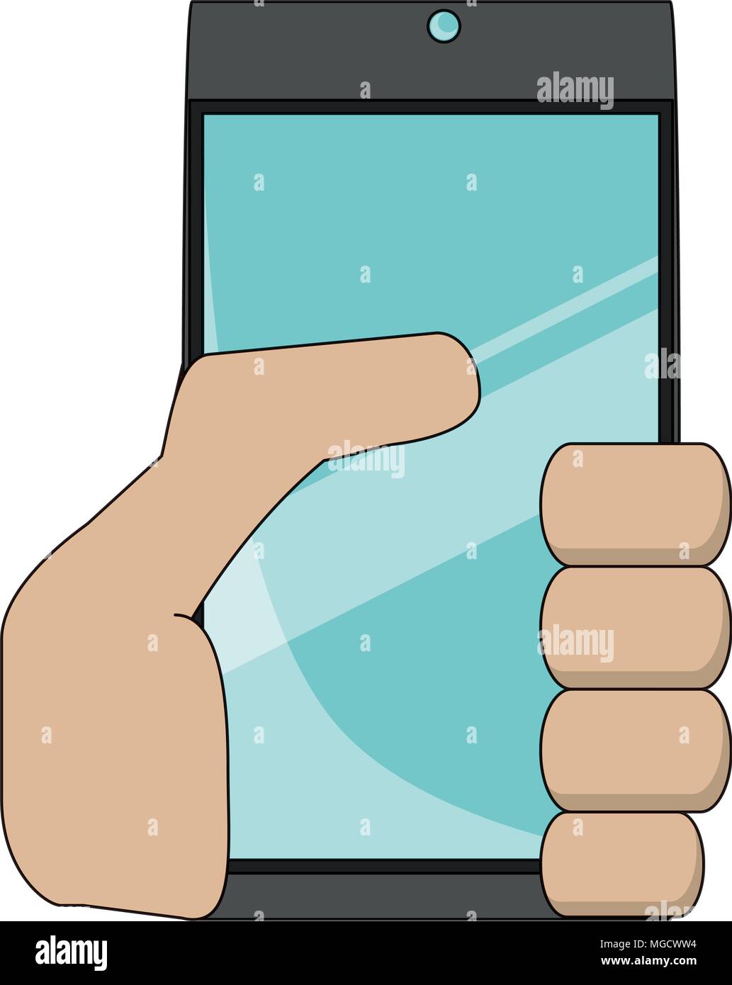 smartphone device icon over white background, colorful design. vector ...