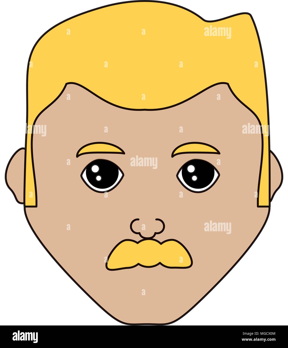 cartoon man with mustache over white background, colorful design ...