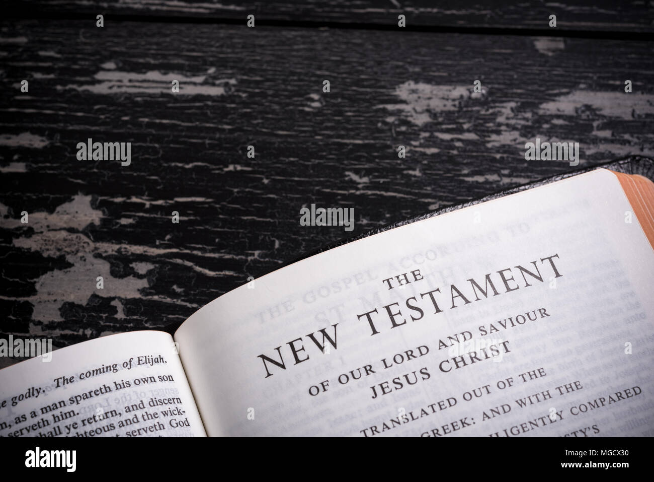 The King James Bible (public domain) open to the introduction page of ...