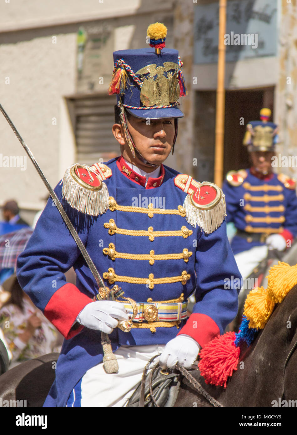 Cuenca, Ecuador Dec 24, 2017 - Military honor guard in historic ...