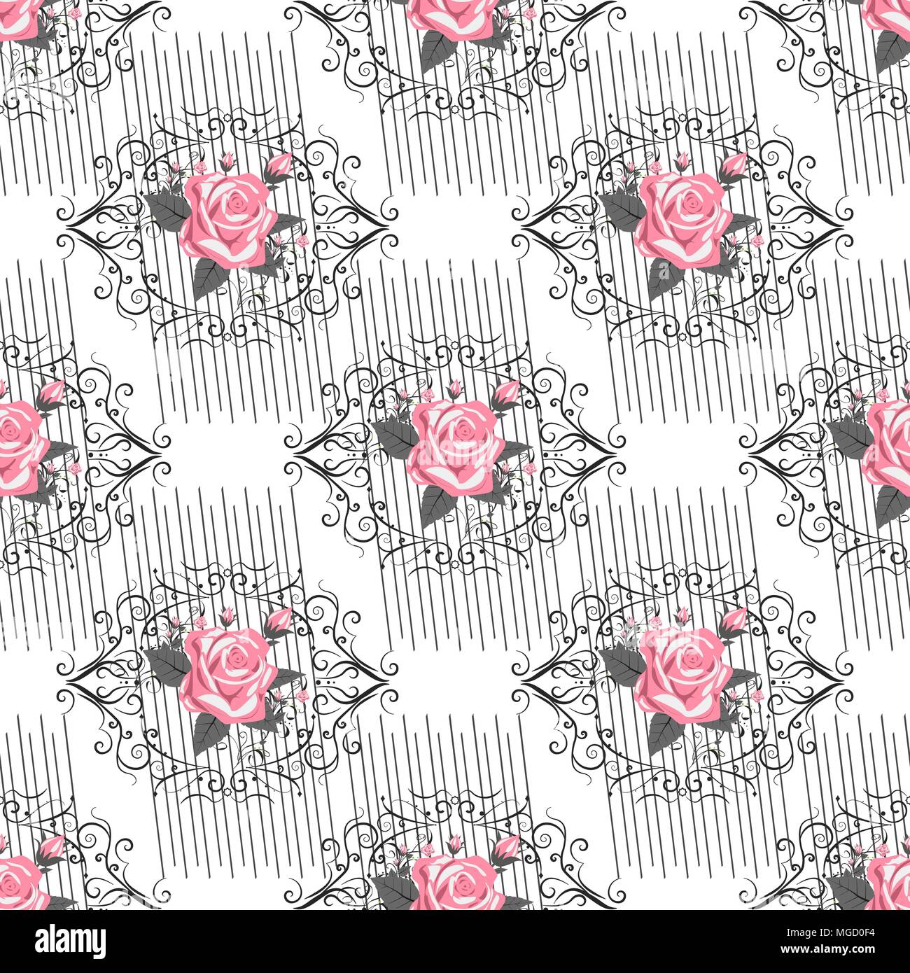 Seamless delicate pattern of bouquets. Summer flowers. Floral seamless ...