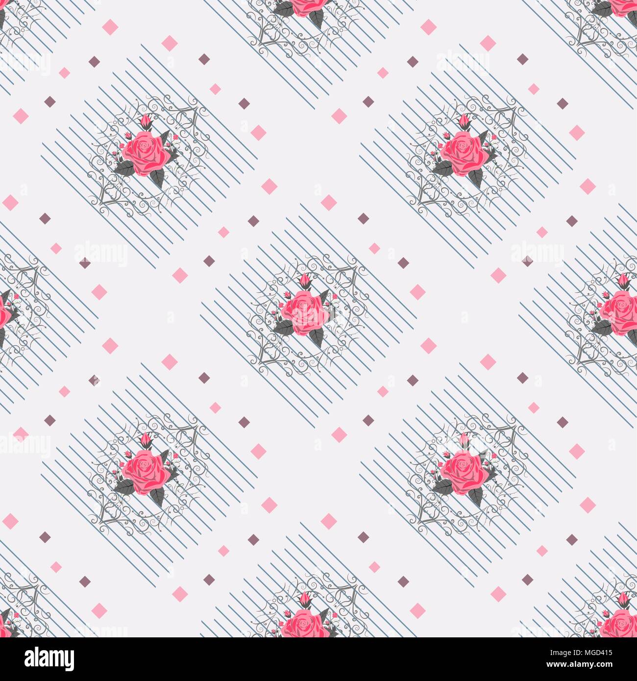 Seamless delicate pattern of bouquets. Summer flowers. Floral seamless ...