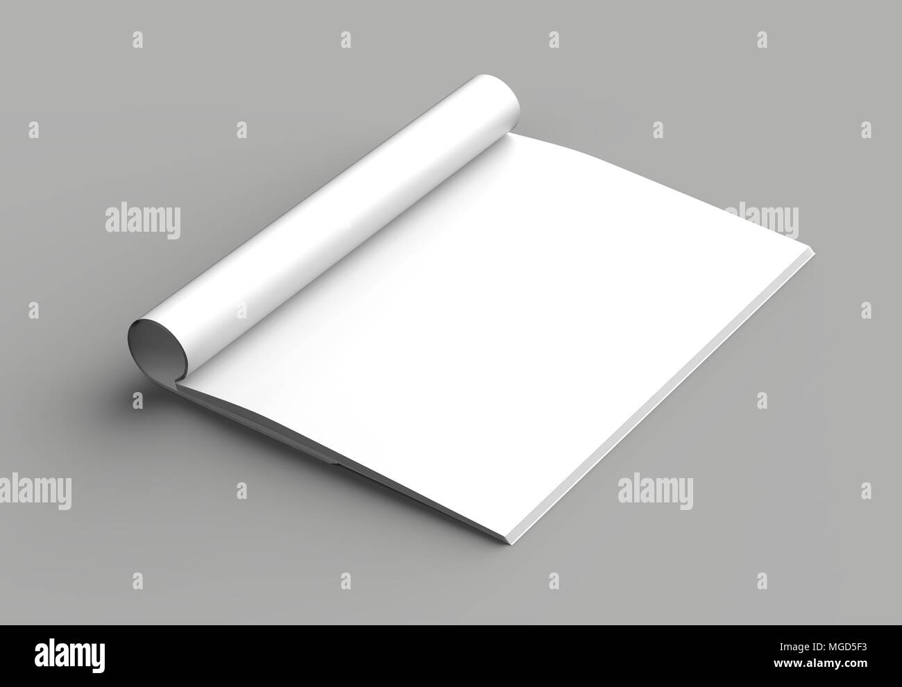 Soft cover brochure, magazine, book or catalog mock up isolated on gray ...