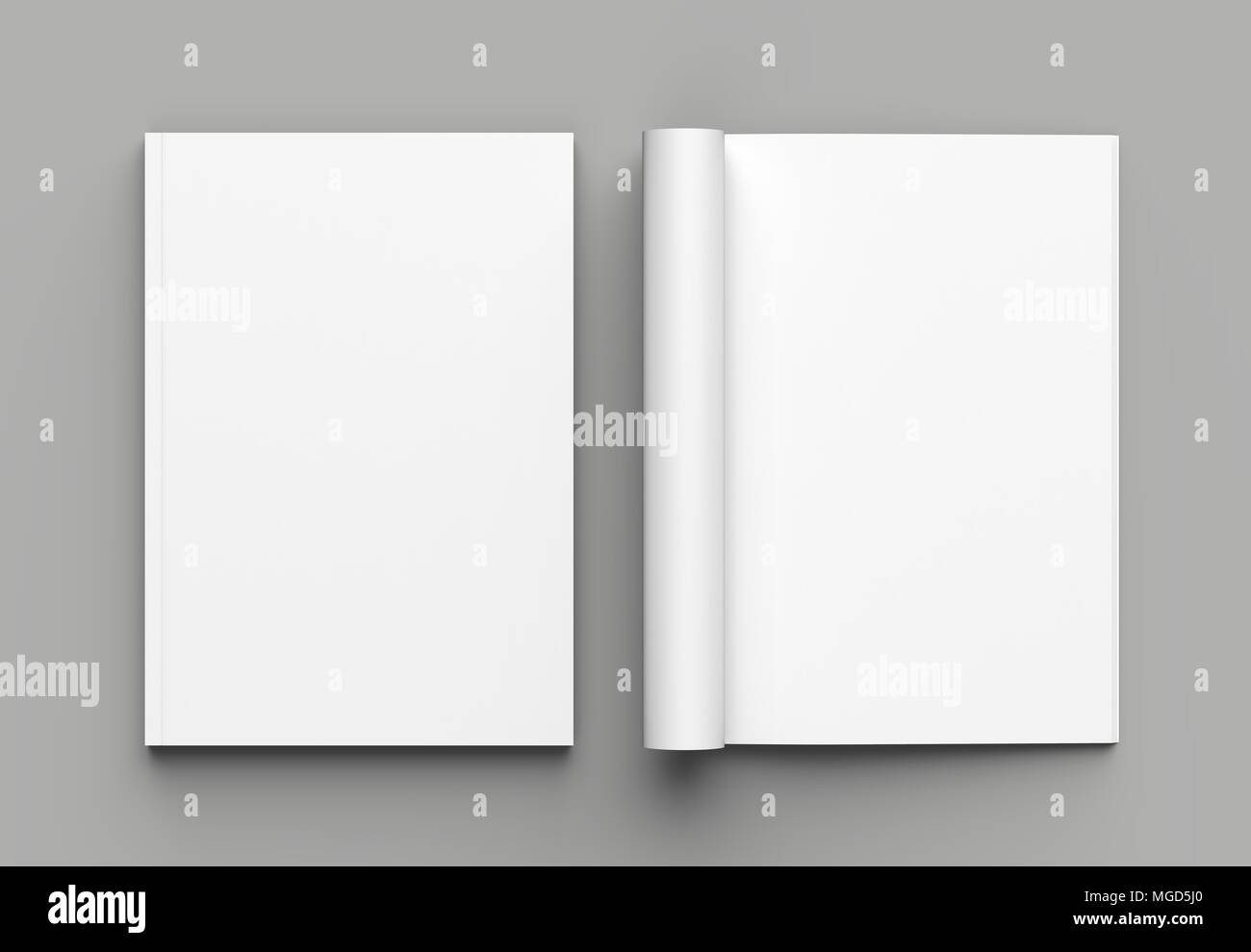 Soft cover brochure, magazine, book or catalog mock up isolated on gray ...