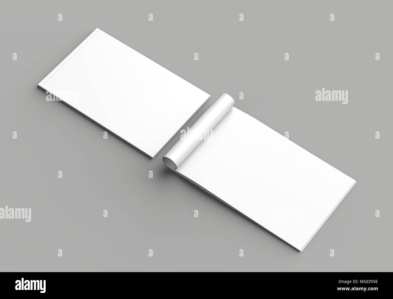 Soft cover landscape brochure, magazine, book or catalog mock up ...