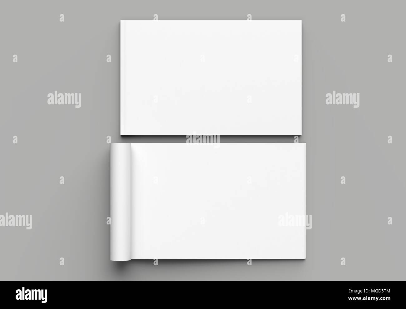 Soft cover landscape brochure, magazine, book or catalog mock up ...