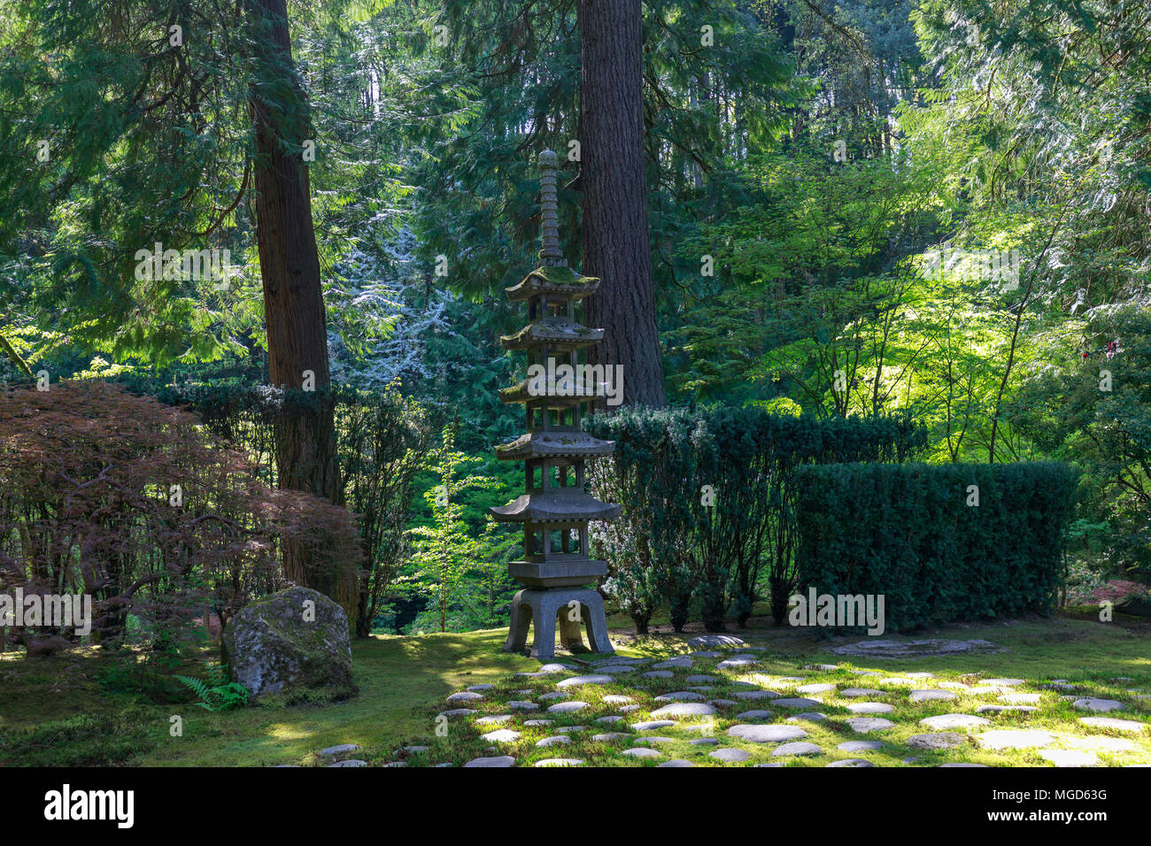 Beautiful Japanese Garden in Portland Oregon USA Stock Photo - Alamy
