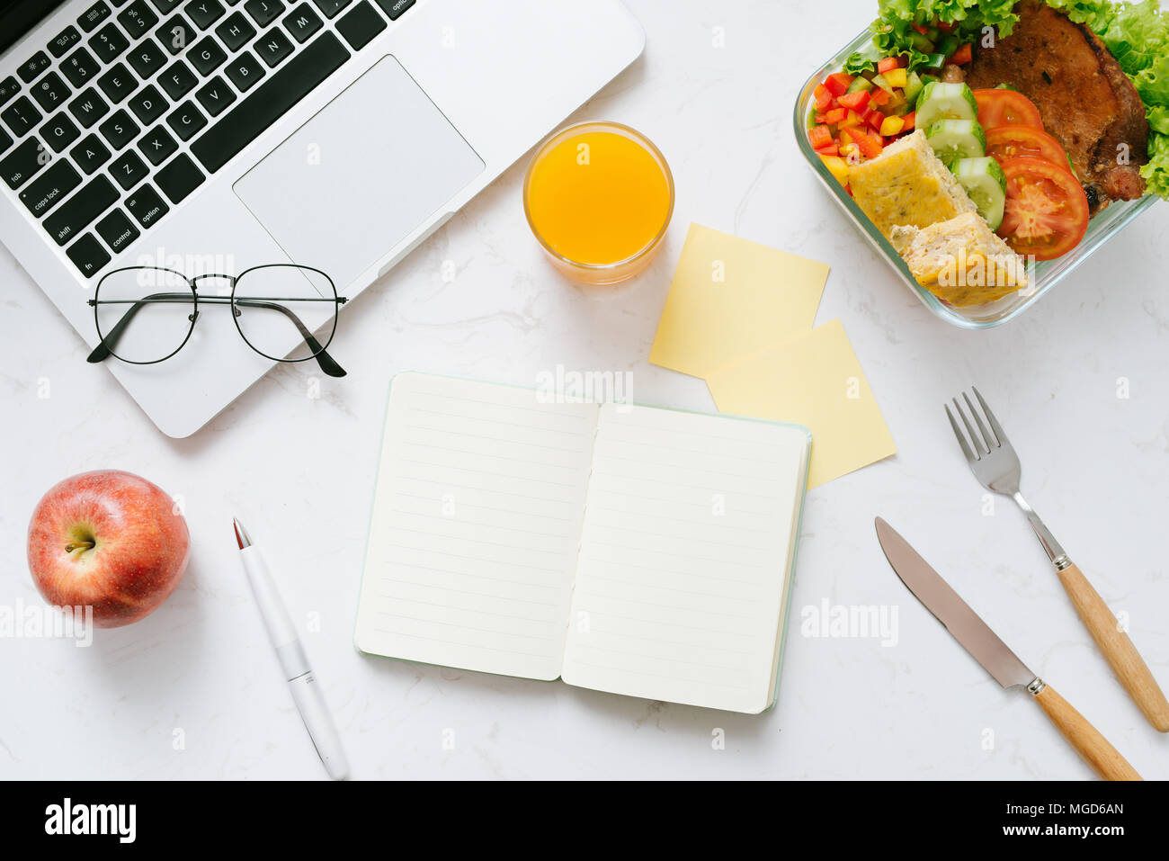 Food in the office. Healthy lunch for work Stock Photo - Alamy