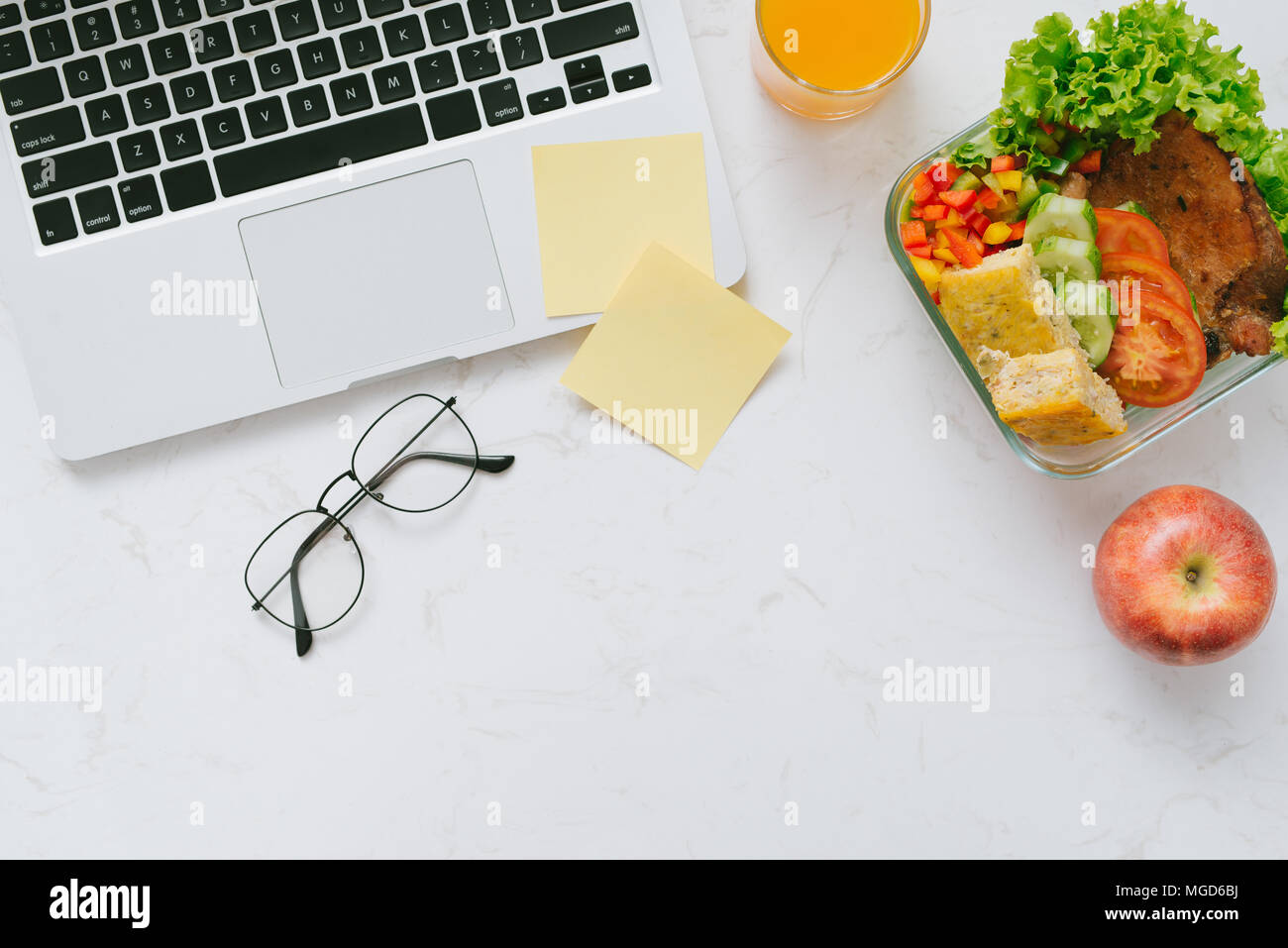 Food in the office. Healthy lunch for work Stock Photo - Alamy