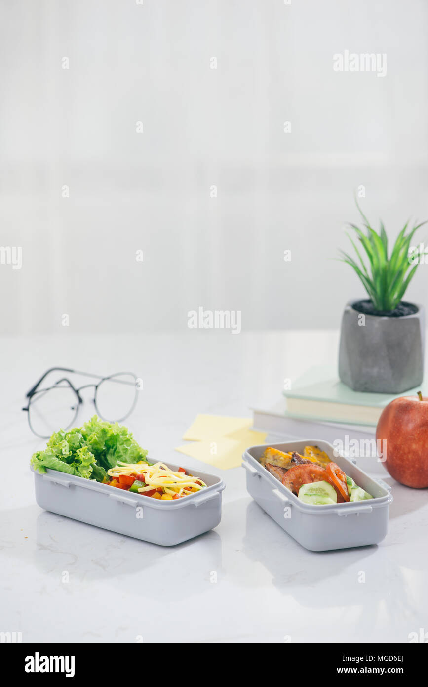 Food in the office. Healthy lunch for work Stock Photo - Alamy