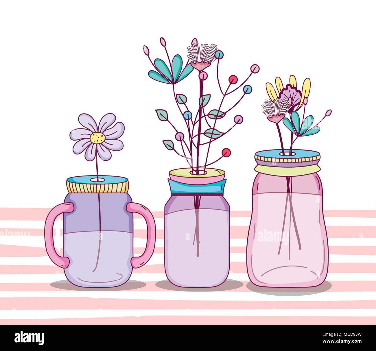 Glass jar vase Stock Vector Images - Alamy