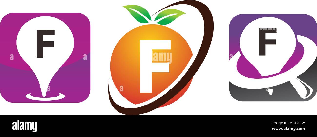 Pin Location Fruit F Template Set Stock Vector Image & Art - Alamy