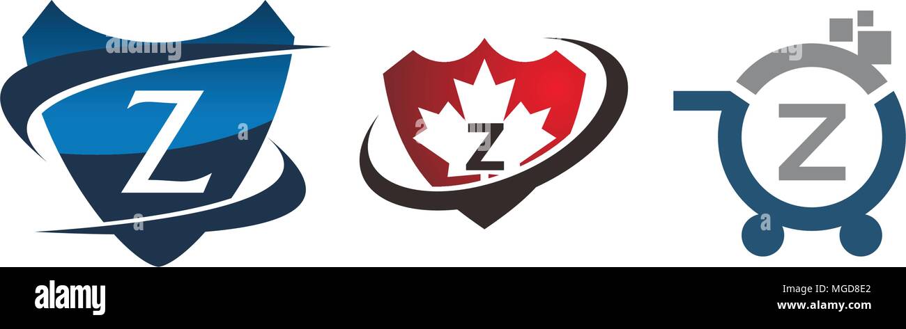 Shield Shop Z Template Set Stock Vector Image & Art - Alamy