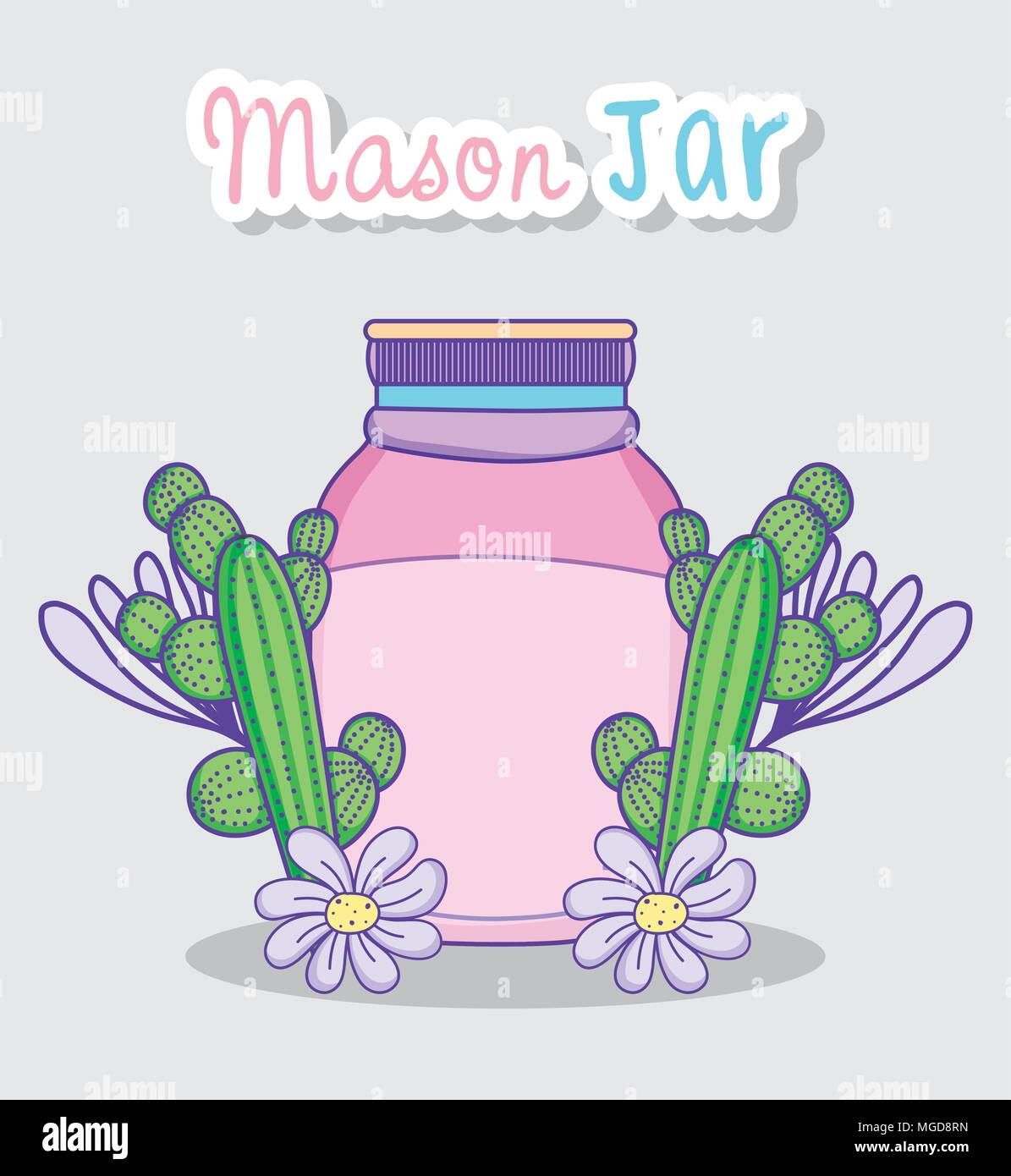Garden mason jar cartoon Stock Vector Image & Art - Alamy