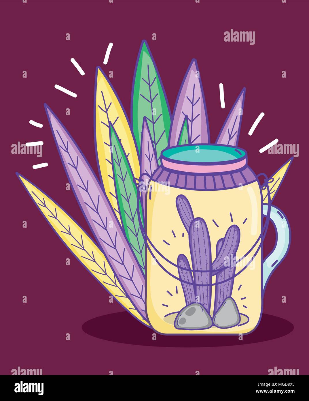 Garden mason jar cartoon Stock Vector Image & Art - Alamy