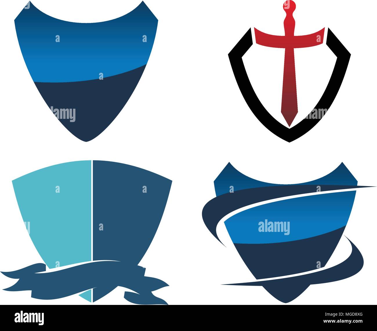 Shield Sword Template Set Stock Vector Image & Art - Alamy