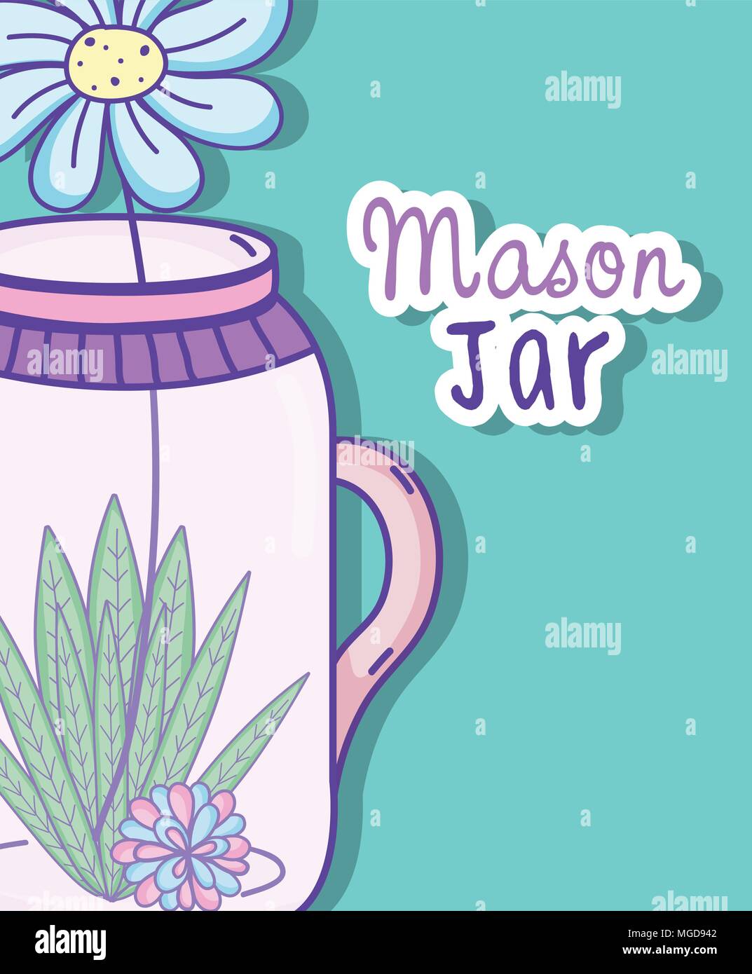 Garden mason jar cartoon Stock Vector Image & Art - Alamy