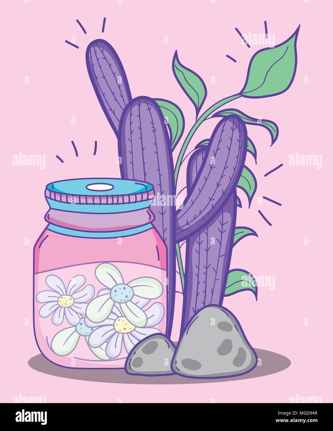 Garden mason jar cartoon Stock Vector Image & Art - Alamy