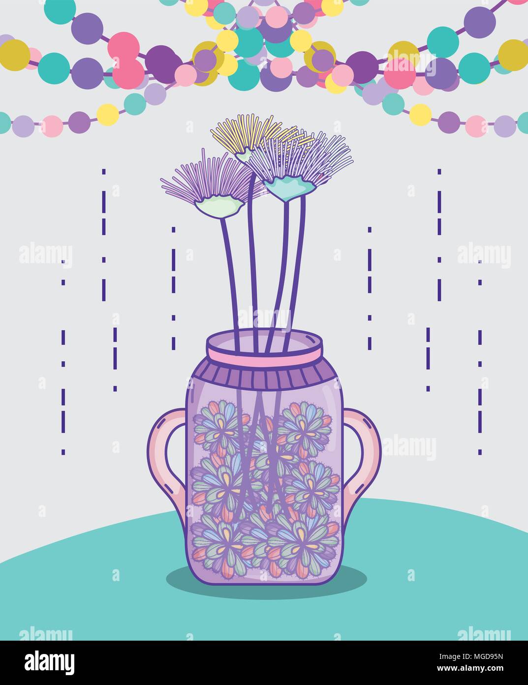 Garden mason jar cartoon Stock Vector Image & Art - Alamy