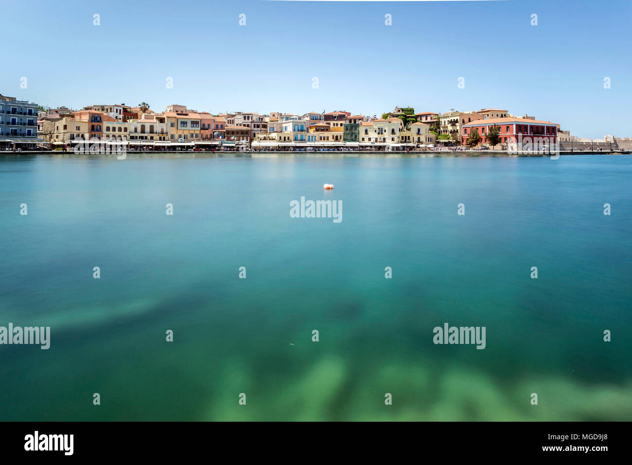 View of the chania port at Crete island Stock Photo - Alamy