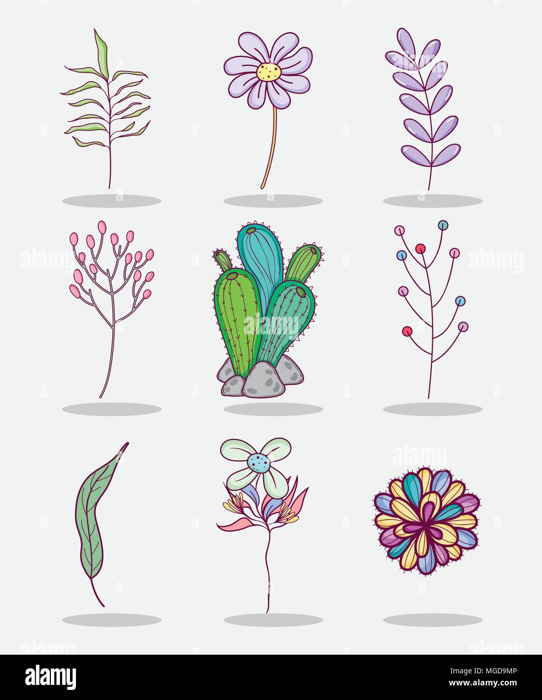 Set of flowers Stock Vector Image & Art - Alamy