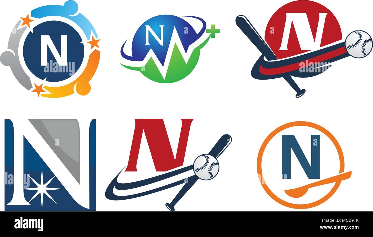 Letter n signal logo vector vectors Stock Vector Images - Alamy