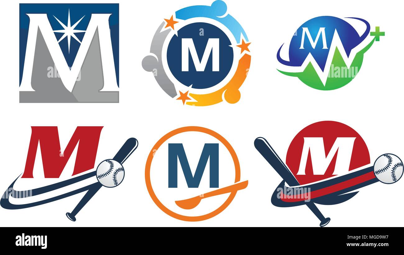 Logotype M Modern Template Set Stock Vector Image & Art - Alamy