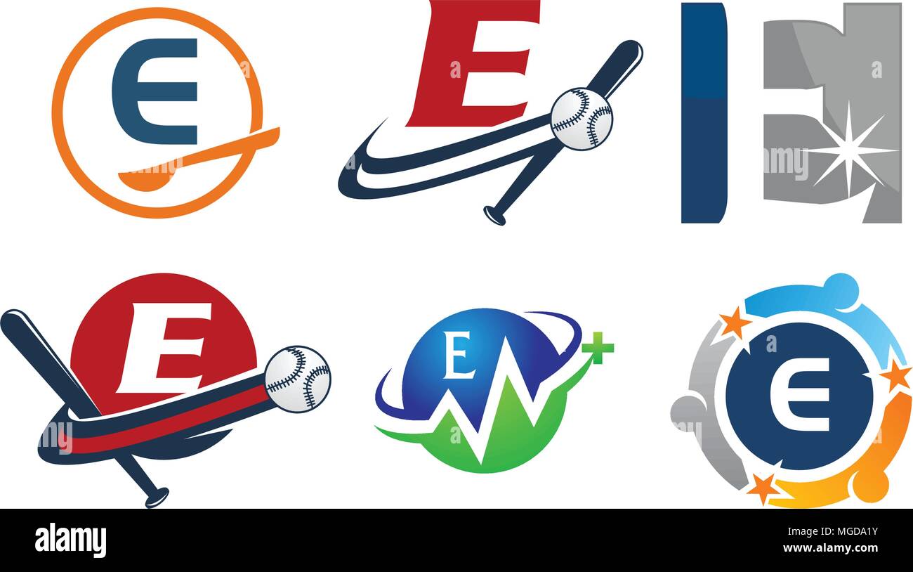 Logotype E Modern Template Set Stock Vector Image & Art - Alamy