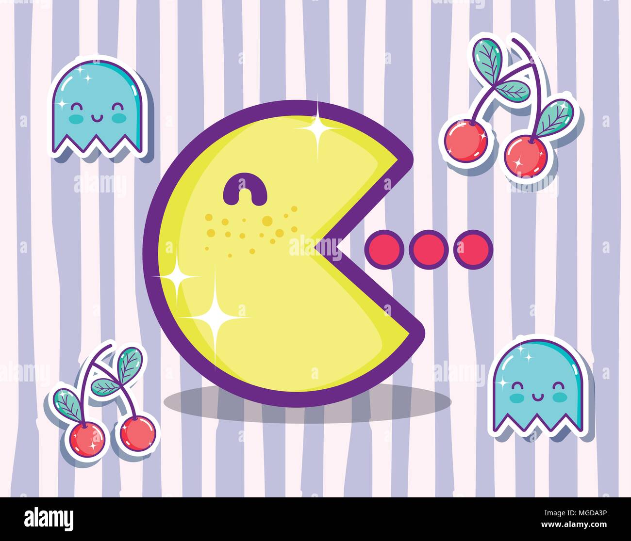 Pacman cute cartoon retro videogame Stock Vector Image & Art - Alamy