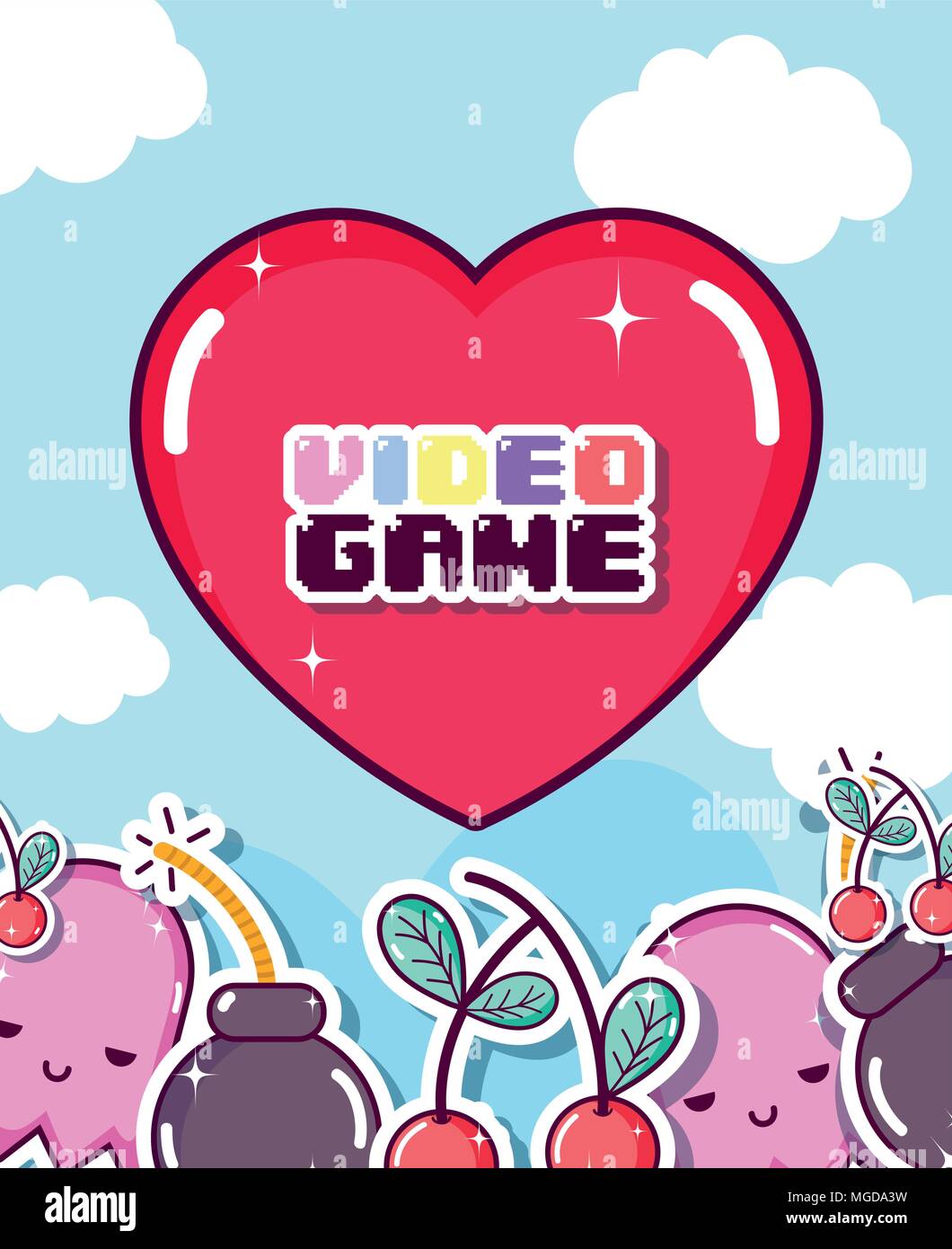 Retro videogames cartoons Stock Vector Image & Art - Alamy