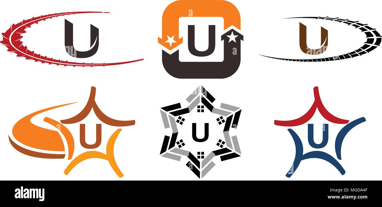 Logotype U Modern Template Set Stock Vector Image & Art - Alamy