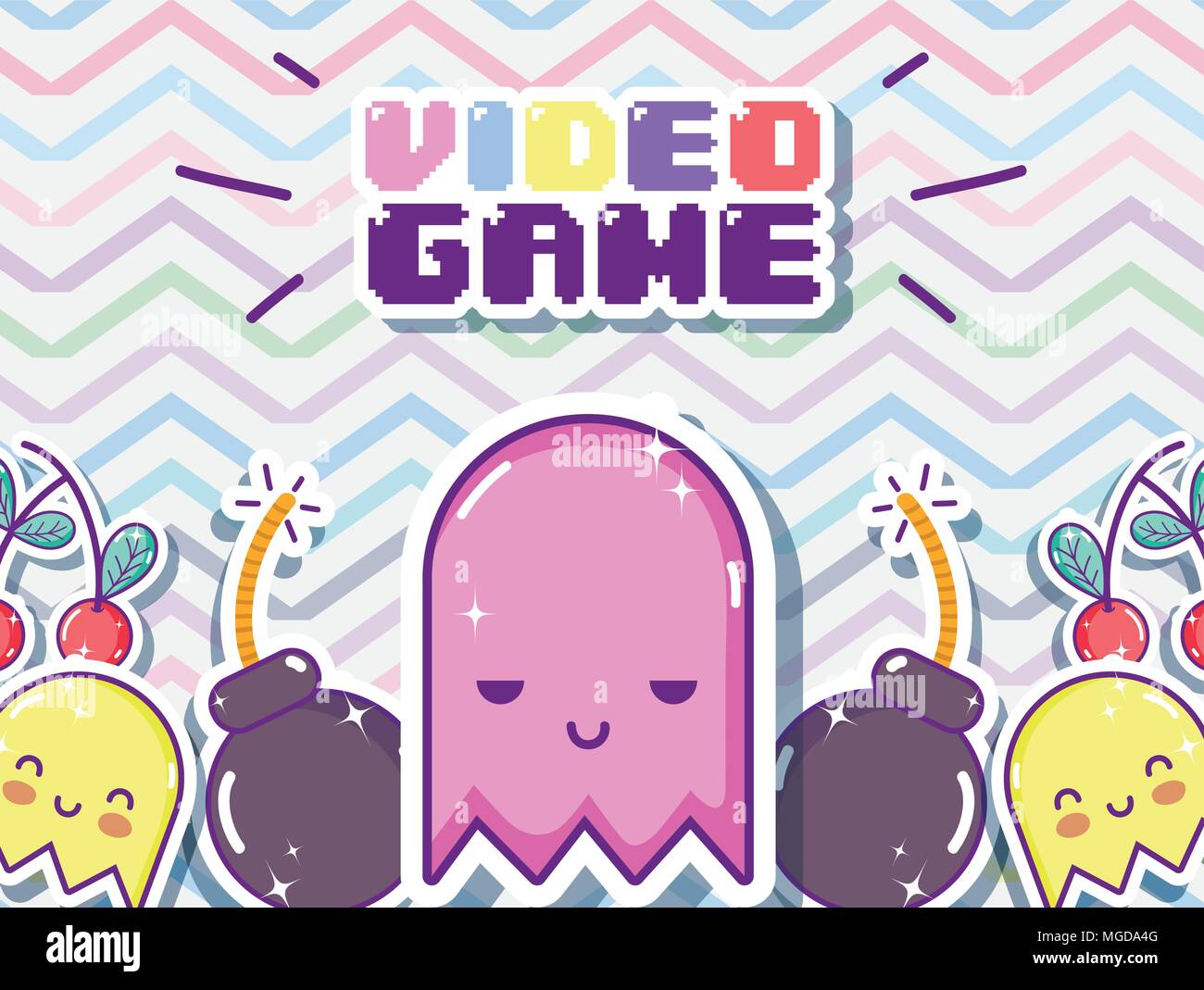 Retro videogame cartoons concept Stock Vector Image & Art - Alamy