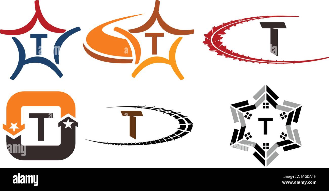 Logotype T Modern Template Set Stock Vector Image & Art - Alamy