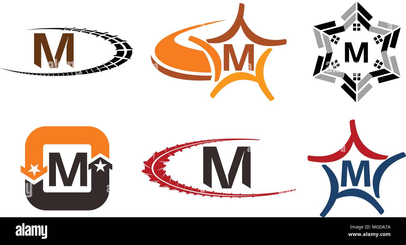 Logotype M Modern Template Set Stock Vector Image & Art - Alamy