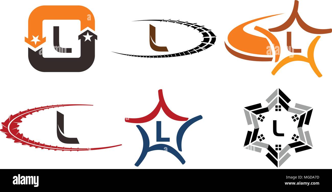 Logotype L Modern Template Set Stock Vector Image & Art - Alamy