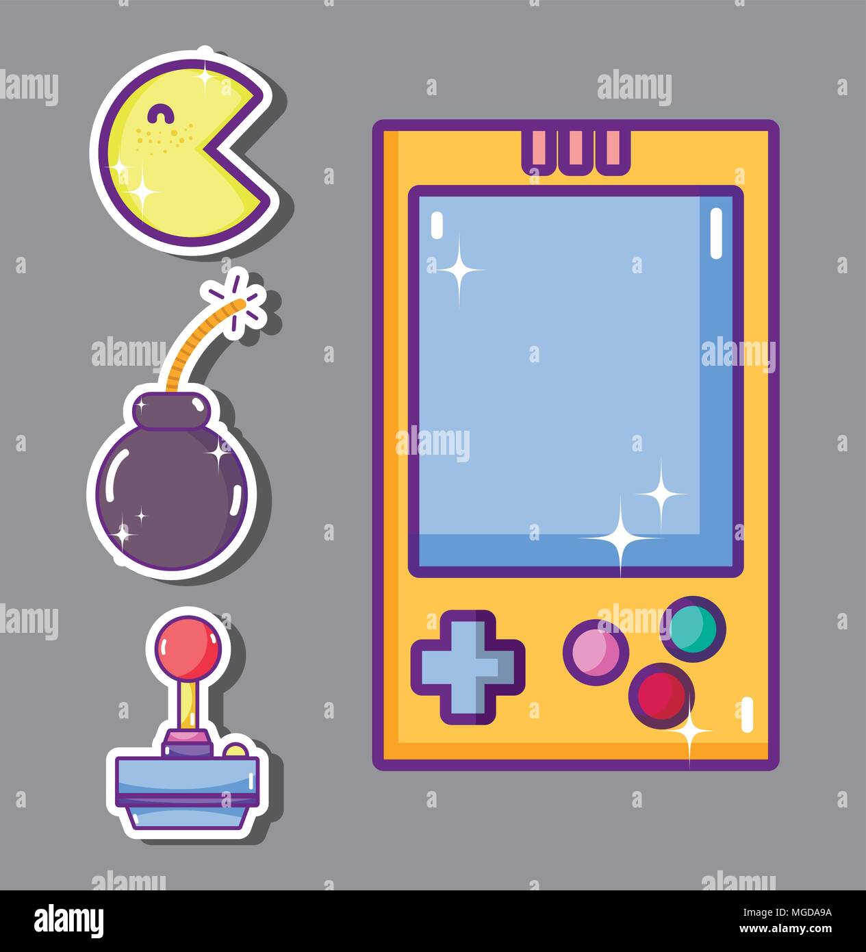 Retro videogame cartoons Stock Vector Image & Art - Alamy