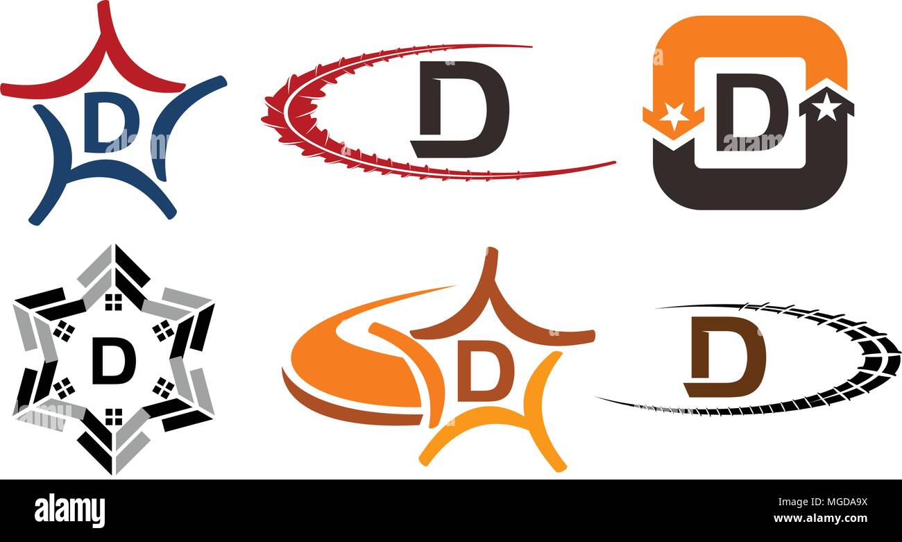 Logotype D Modern Template Set Stock Vector Image & Art - Alamy