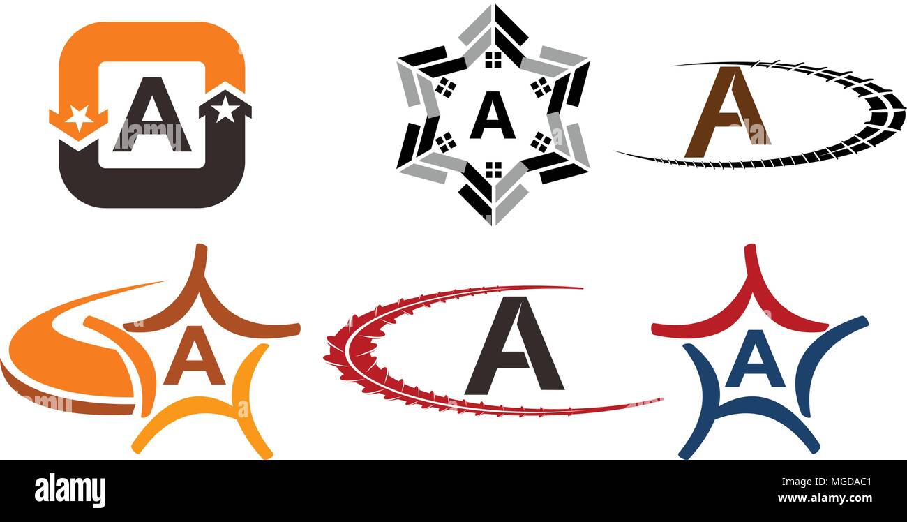 Logotype A Modern Template Set Stock Vector Image & Art - Alamy