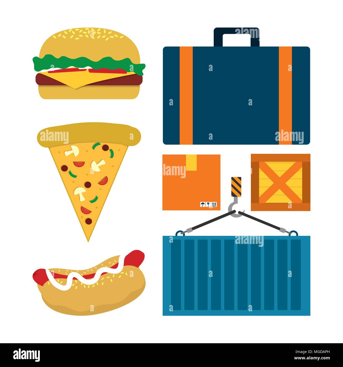 Shipping container elements Stock Vector Images - Alamy