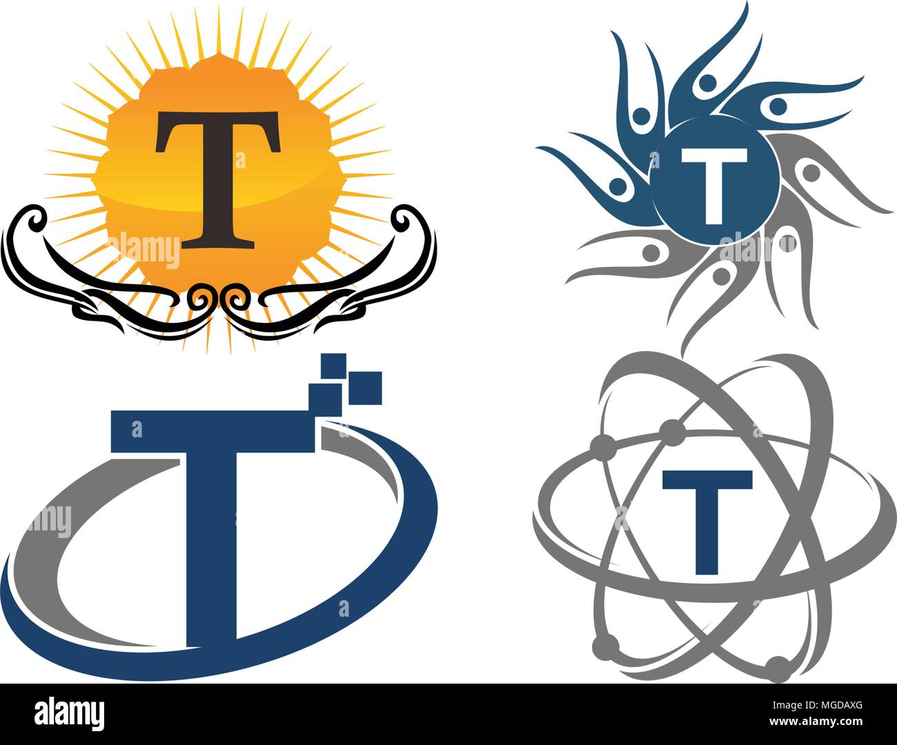 Logotype T Modern Template Set Stock Vector Image & Art - Alamy