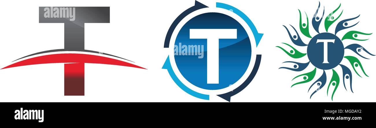 Logotype T Modern Template Set Stock Vector Image & Art - Alamy