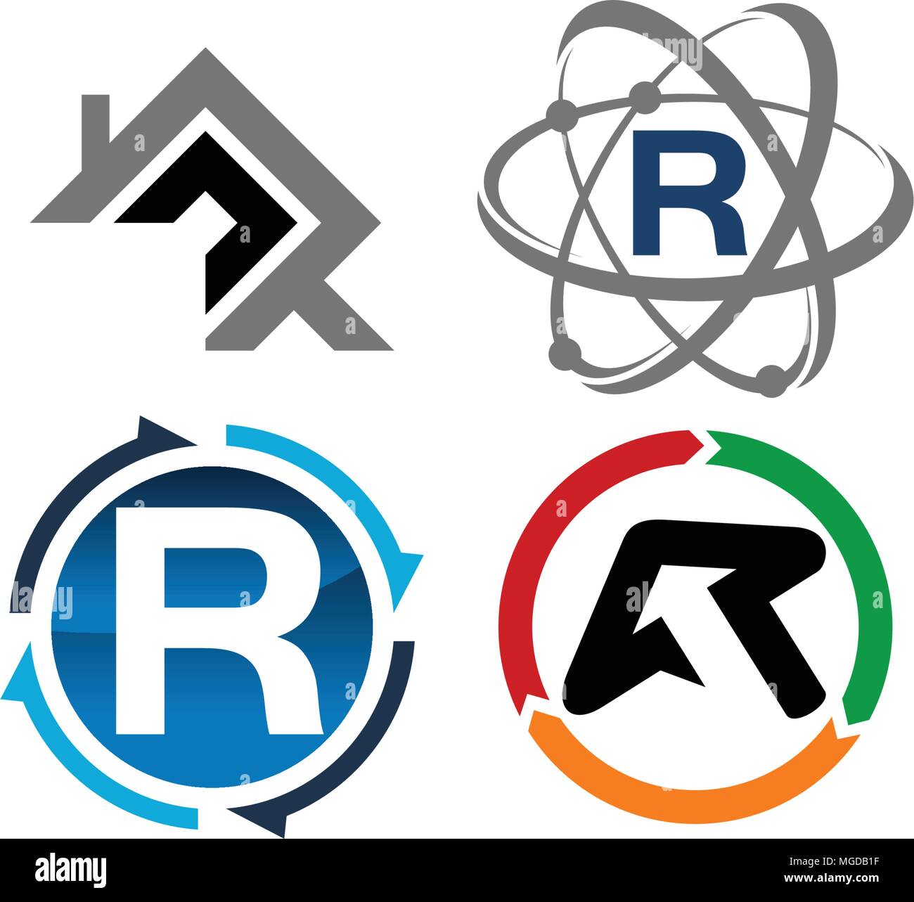 Logotype R Modern Template Set Stock Vector Image & Art - Alamy