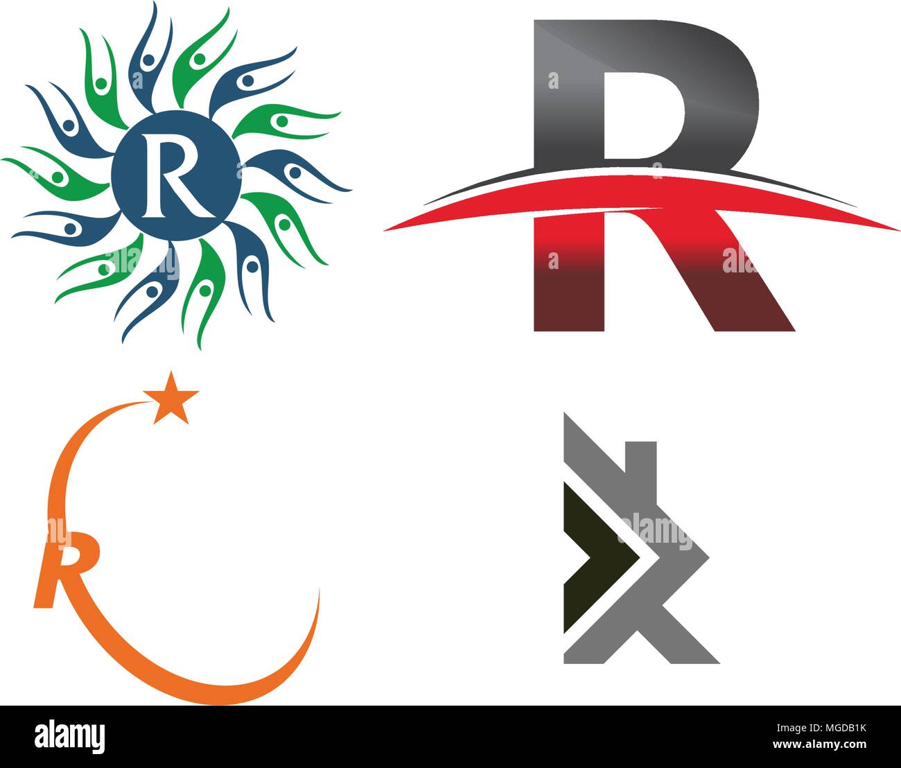 Logotype R Modern Template Set Stock Vector Image & Art - Alamy
